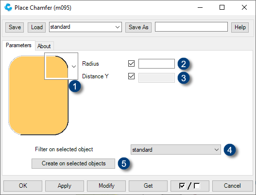Place chamfer (m095) | Trimble User Assistance